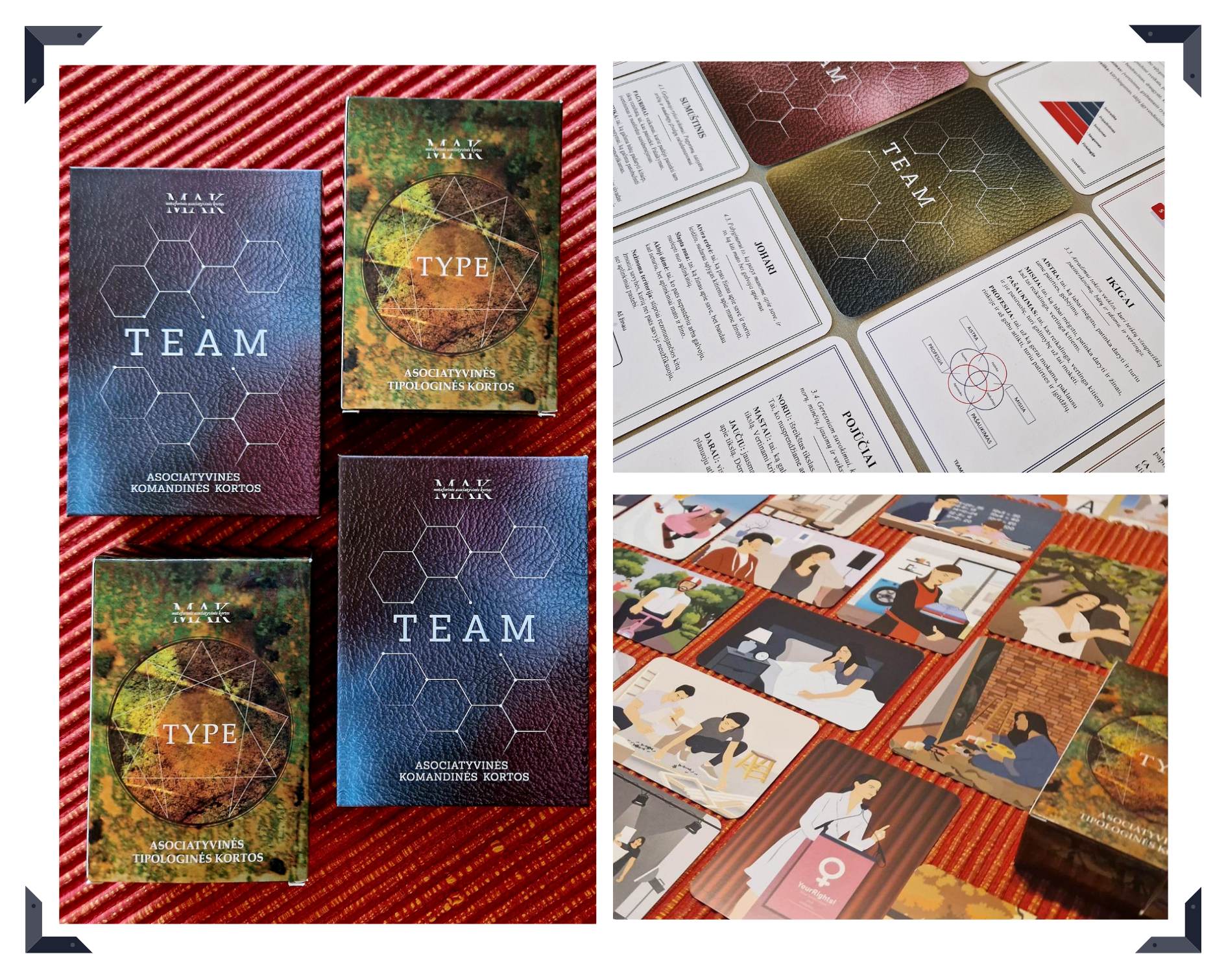 TEAM ir TYPE komplektas | Metaforinės Kortos